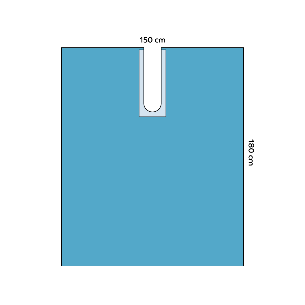 Full patient hip drape with pear shaped fenestration and aneasthetic ...