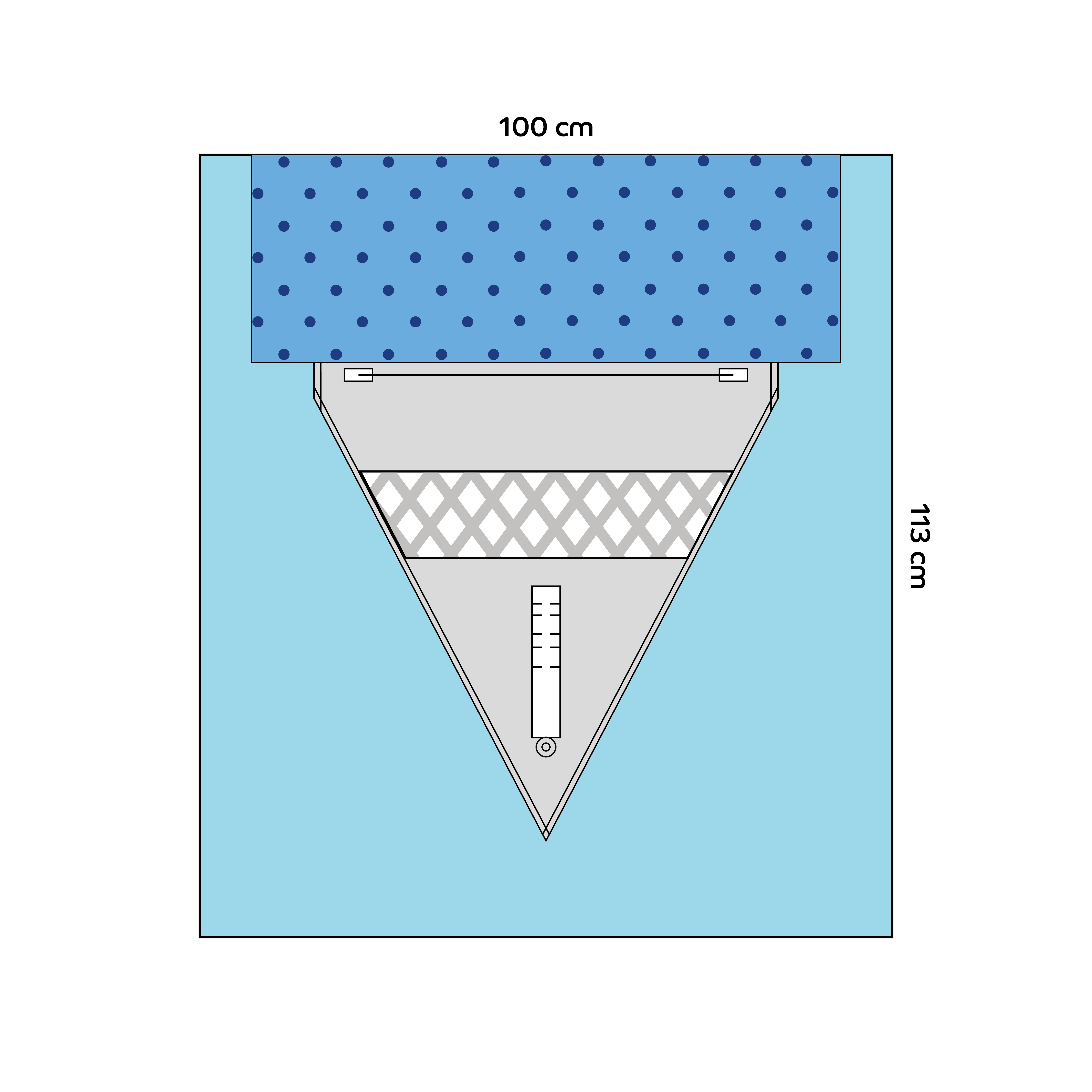 Reinforced Underbuttock drape 100 x 113cm